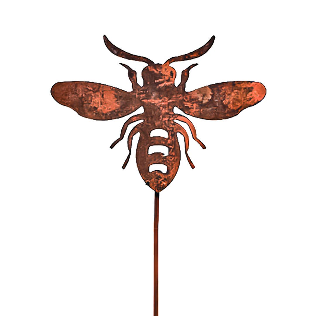 Mtl Rust/Nat Bee Pick Garden Art - 4 x 12 Inch – Cottonwood