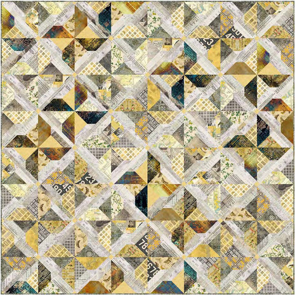 On the Wind Quilt Kit featuring Tim Holtz Eclectic Elements Yellow Pal ...